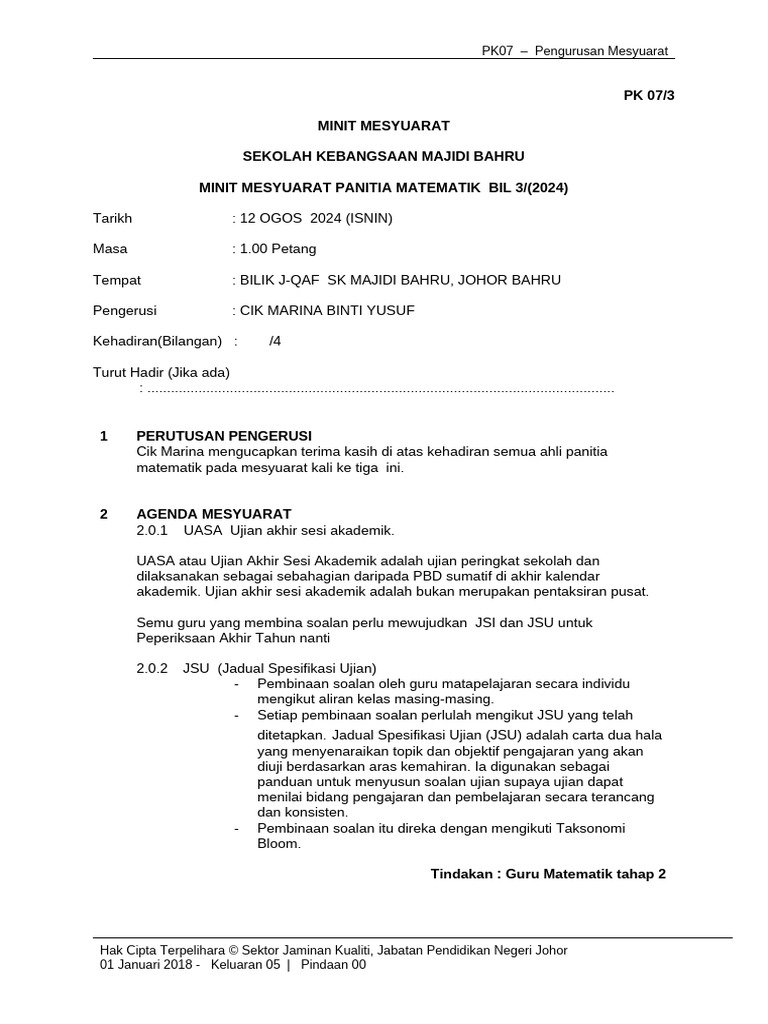 2024-Minit Mesy MT Bil 3 | PDF