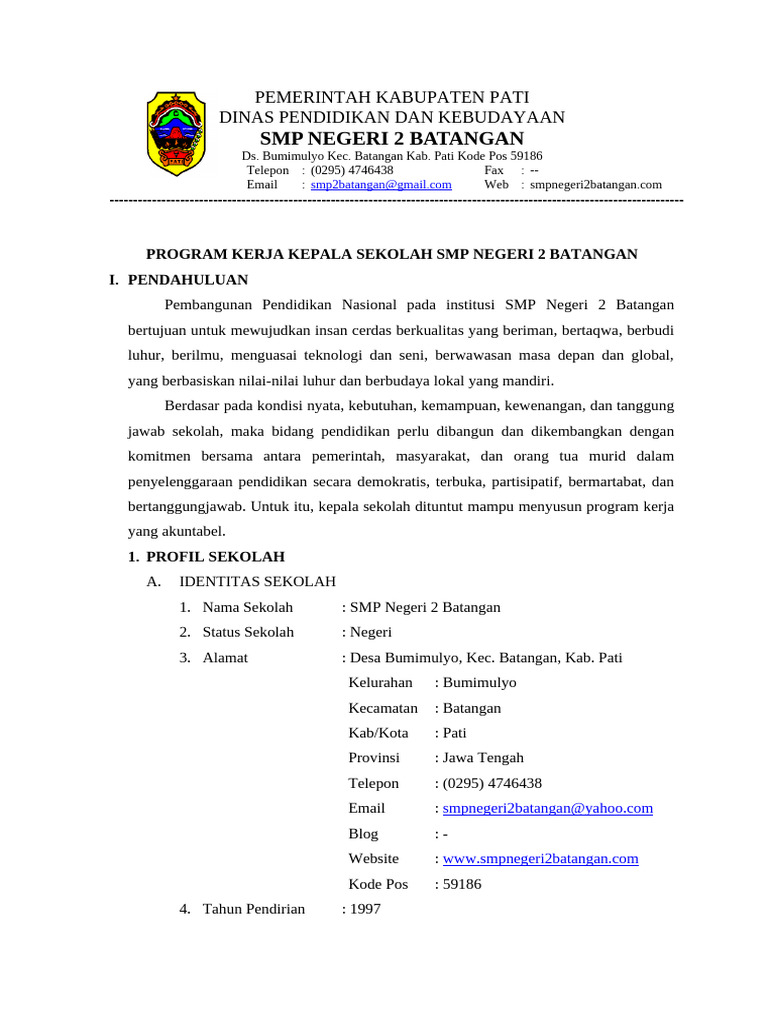 Program Kerja Kepala Sekolah 2024-2025 | PDF | Karier & Perkembangan