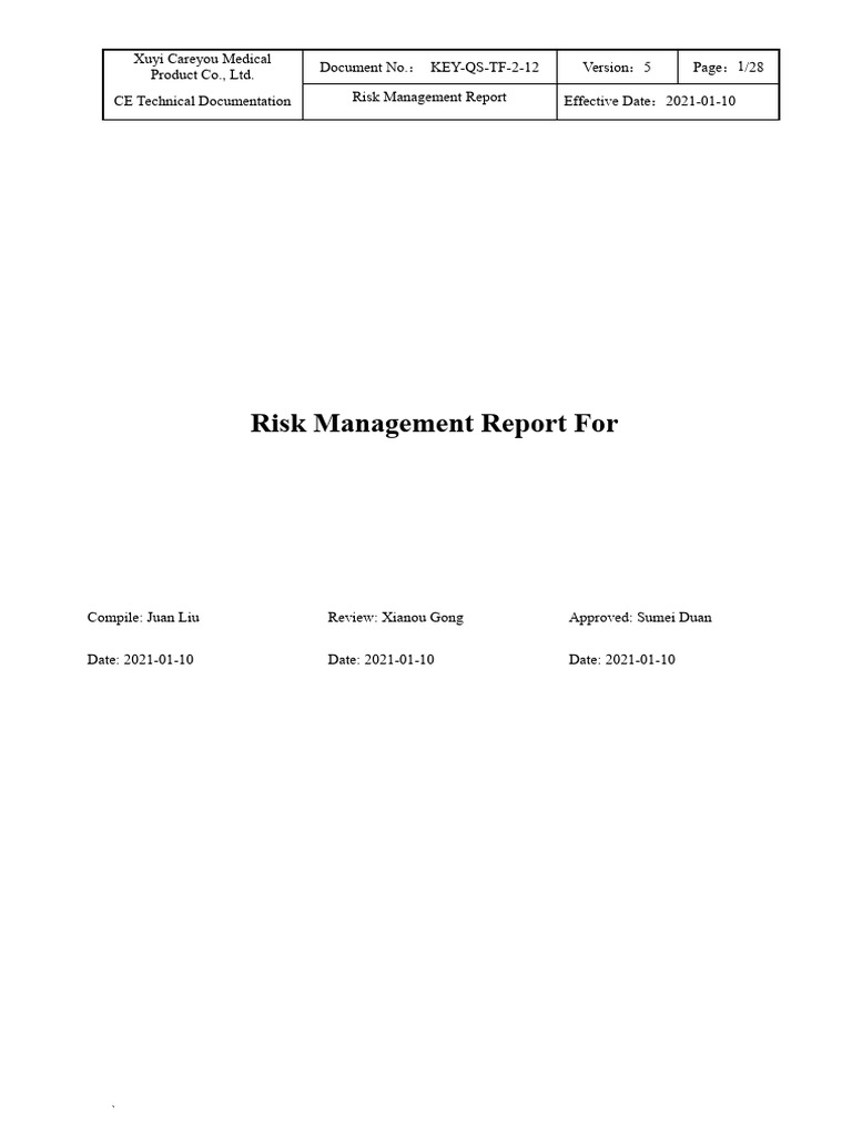 ATTACHMENT J-Risk Management Report | PDF | Risk Management | Risk