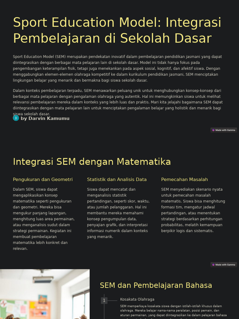 Integrasi Sport Education Model di SD | PDF | Komputer