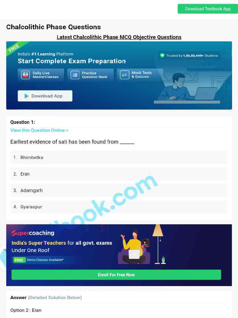 MCQ On Chalcolithic Phase 5fc41faca1bc541cc2ffb540 | PDF