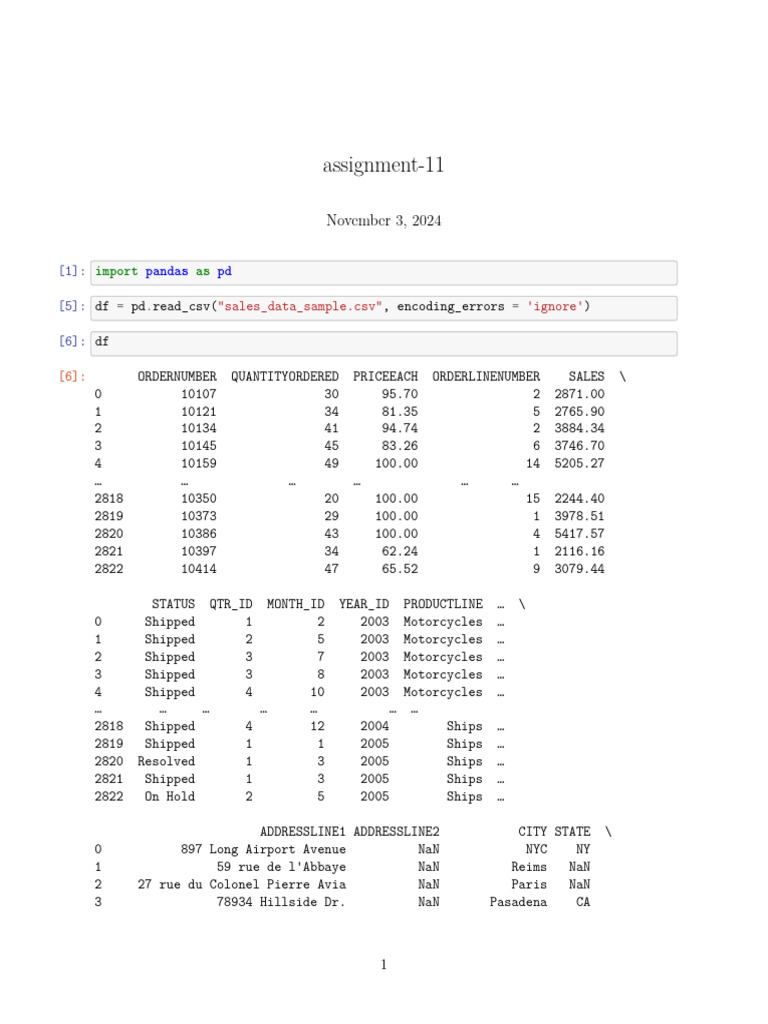 Assignment 11 | PDF | Cluster Analysis | Statistical Data Types