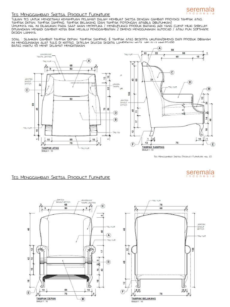 Tes Menggambar Sketsa Product Furniture | PDF