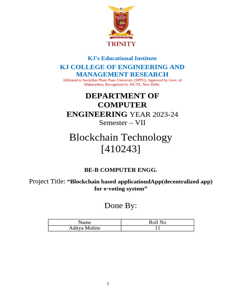 BCT Project | PDF | Electronic Voting | Computing