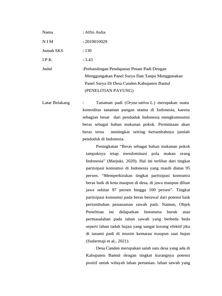 Judul Skripsi Alfin Aulia | PDF