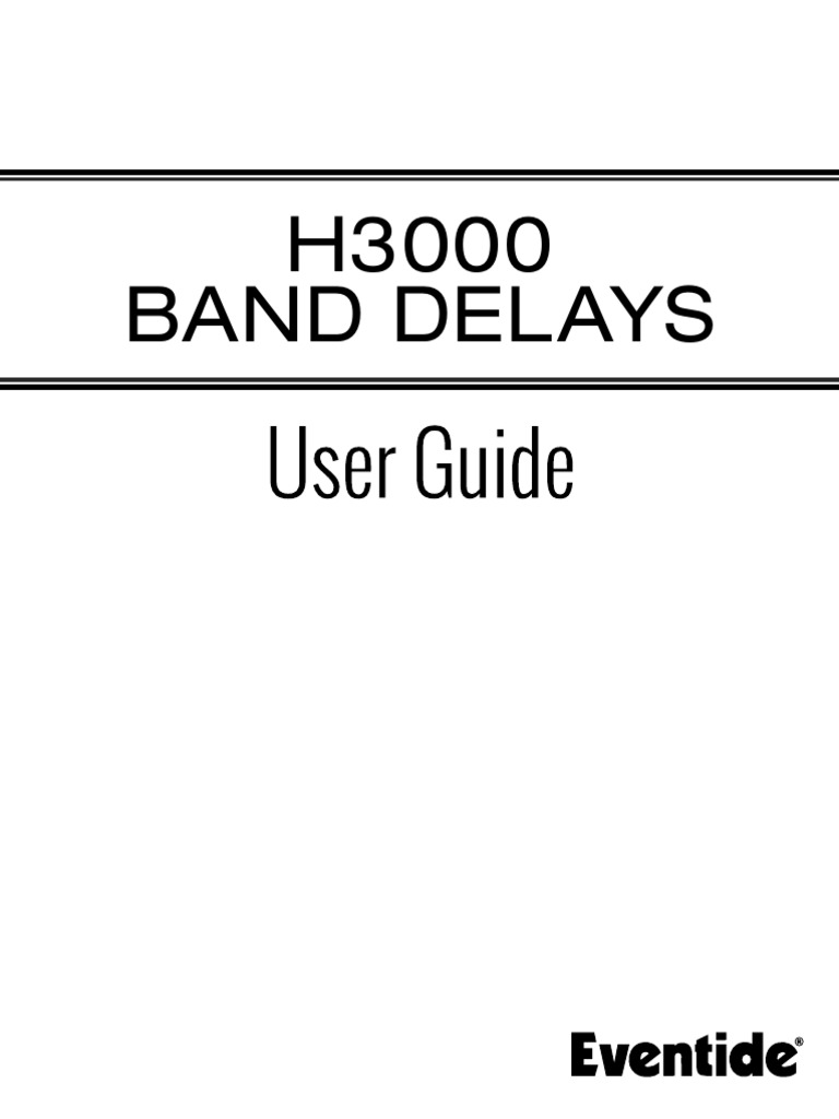 H3000 Band Delays MK II User Guide | PDF | Hertz | Frequency