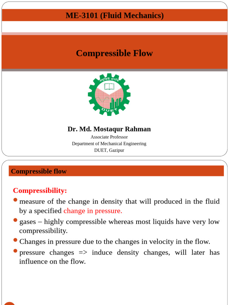 Compressible Flow | PDF | Fluid Dynamics | Mach Number
