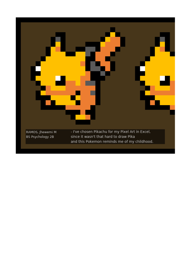 Pixel Art Pikachu in Excel Tutorial | PDF