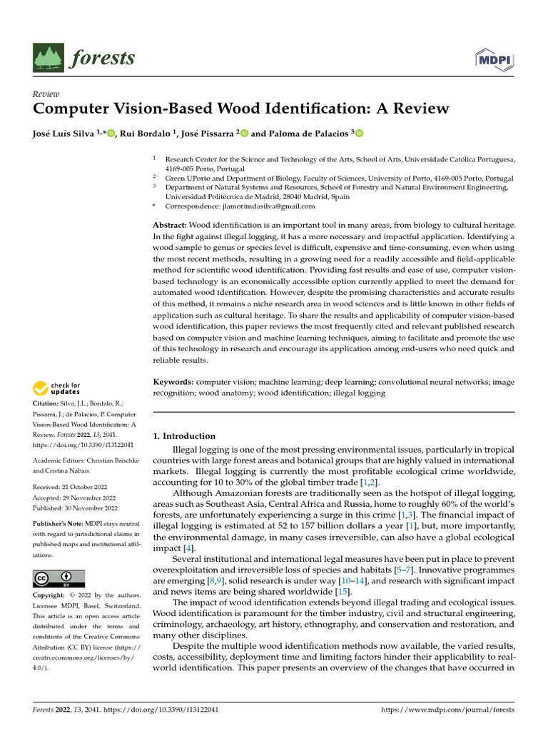 Computer Vision Based Wood Identification A Review | PDF | Computer Vision