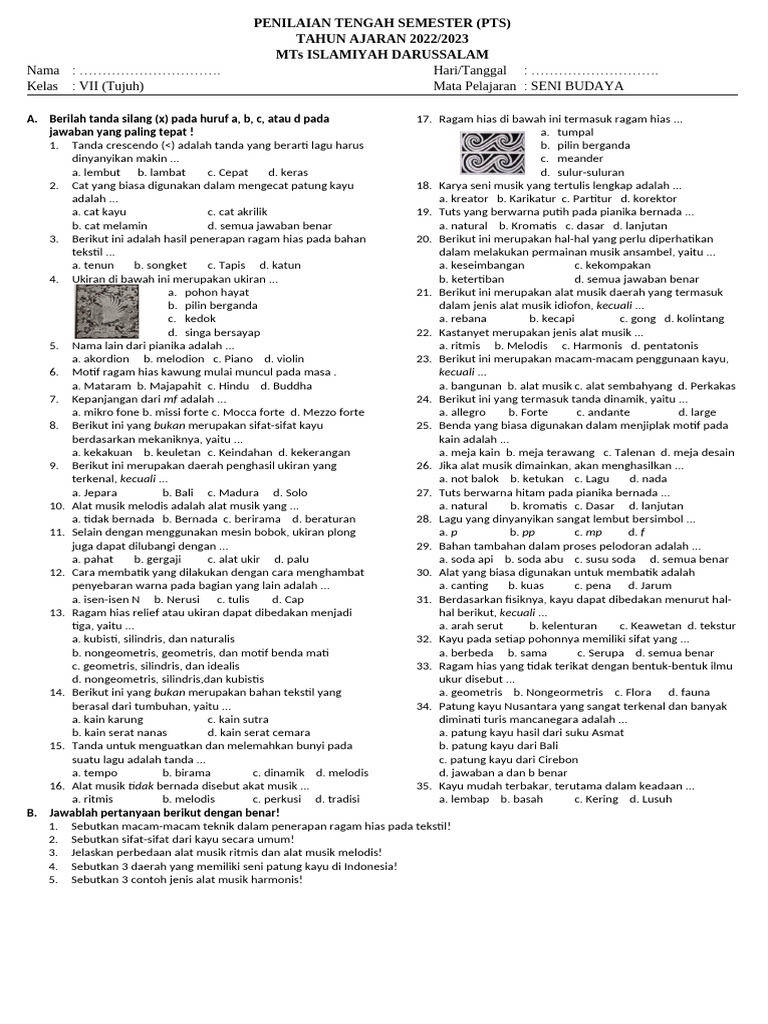 SBK Kelas 7 | PDF | Seni