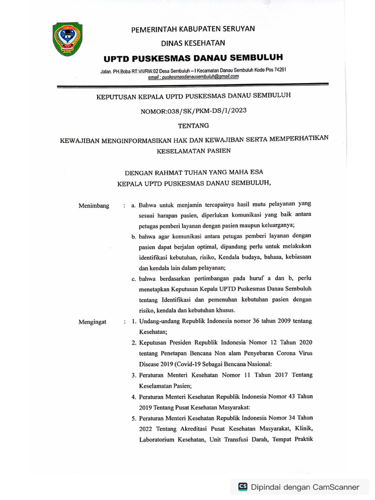 SK Hak Dan Kewajiban Perbaikan | PDF