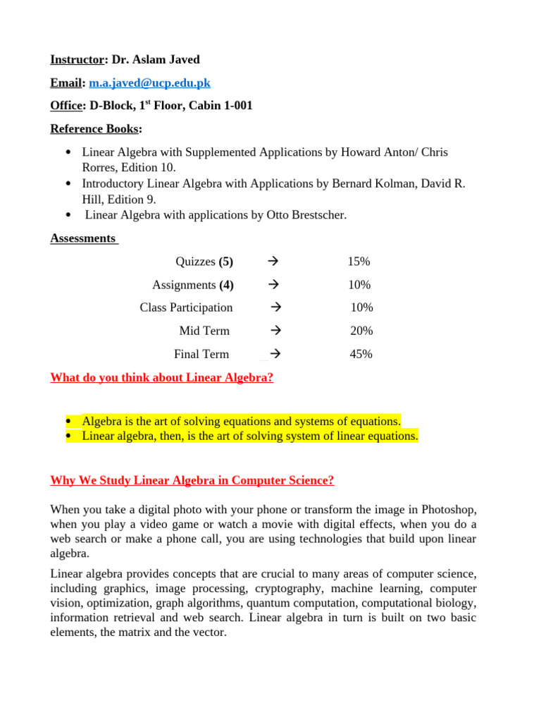 Introduction, Linear Equation | PDF | Linear Algebra | Equations