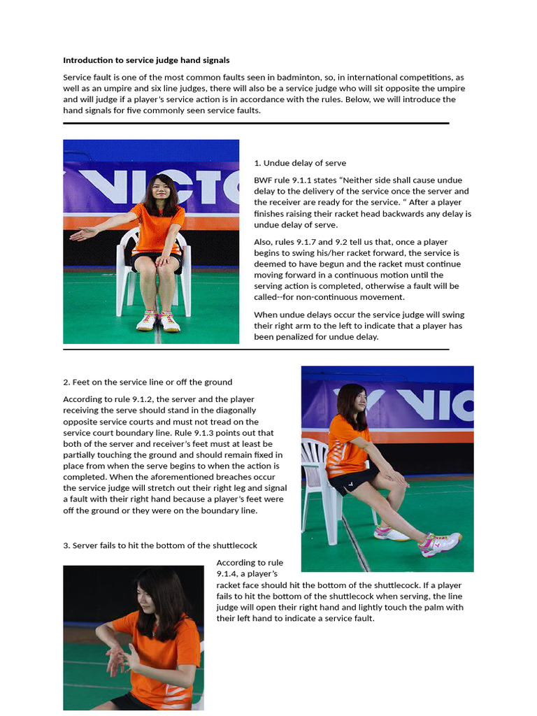 Badminton Hand Signals 1 | PDF | Athletic Sports