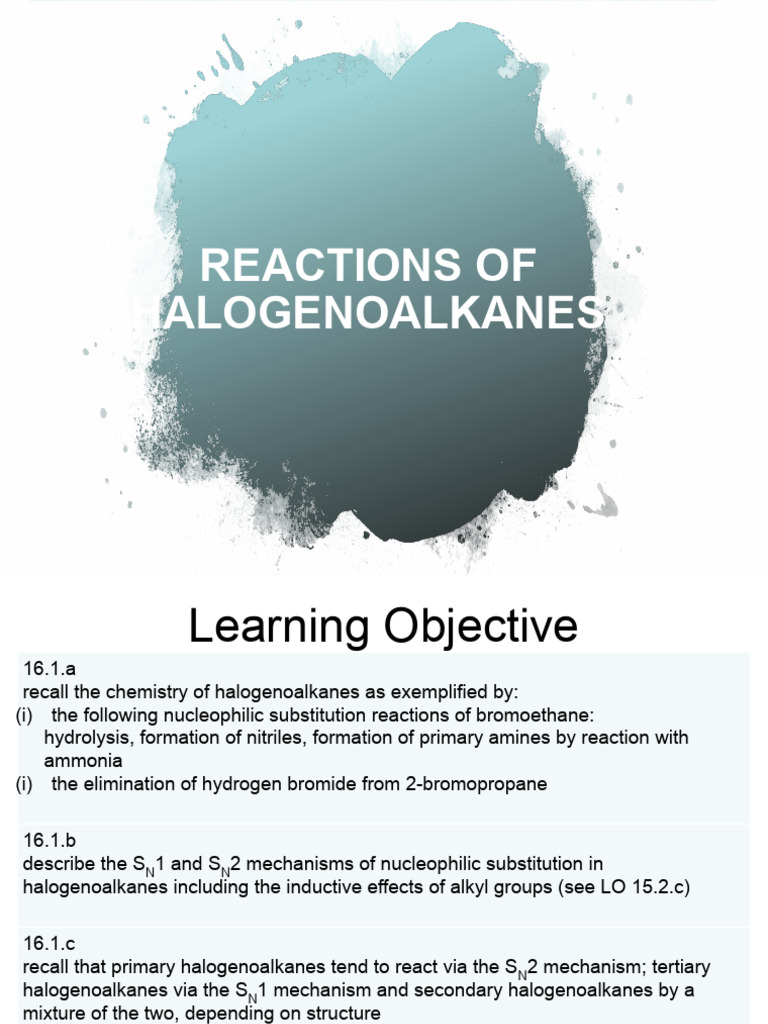 Halogenoalkanes: Reactions and Mechanisms | PDF | Molecules | Chemical ...