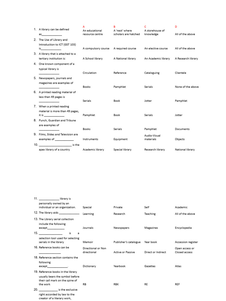GST103 Tutorial Questions & Answers by by DAVE | PDF | Libraries | Application Software