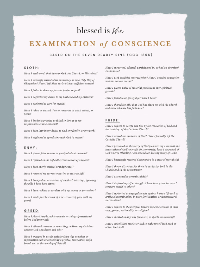 Examination of Conscience | PDF