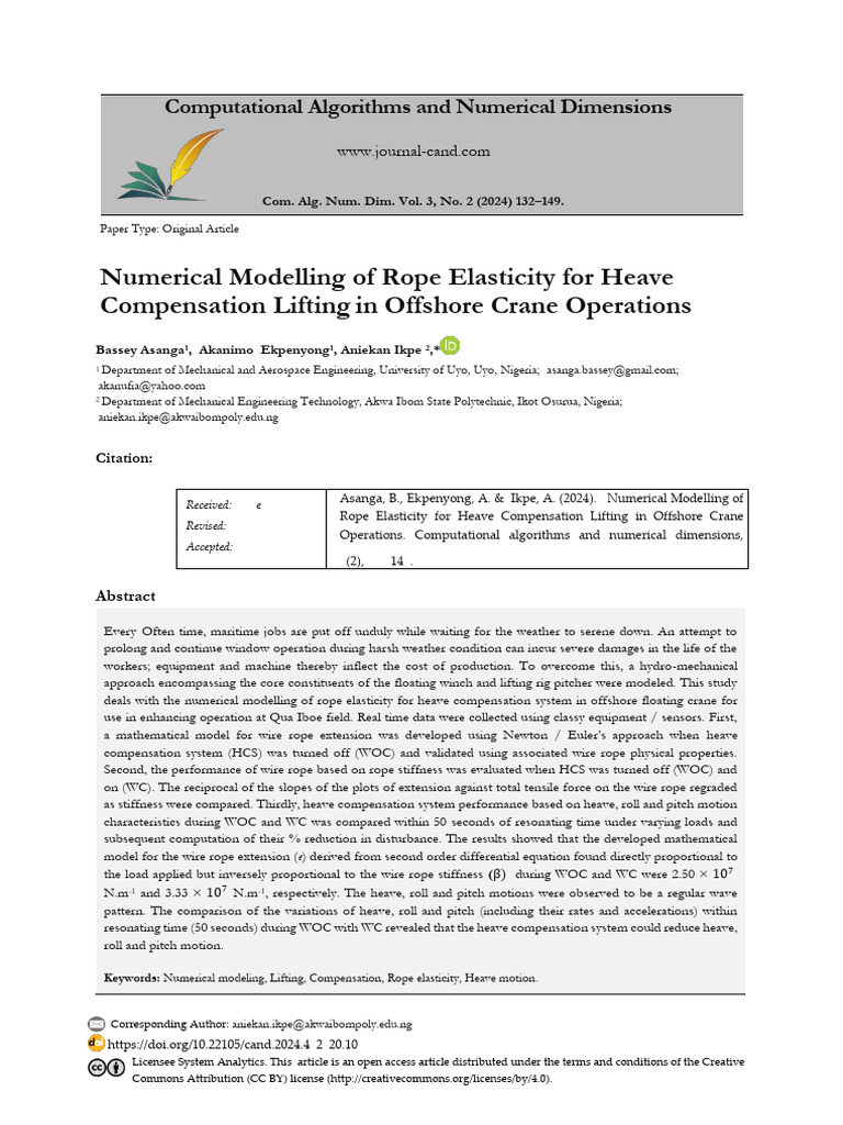 Dynamic Rig Heave Limit Analysis | PDF | Force | Crane (Machine)