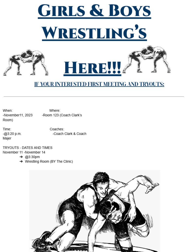 Wrestling's Season Flyer | PDF