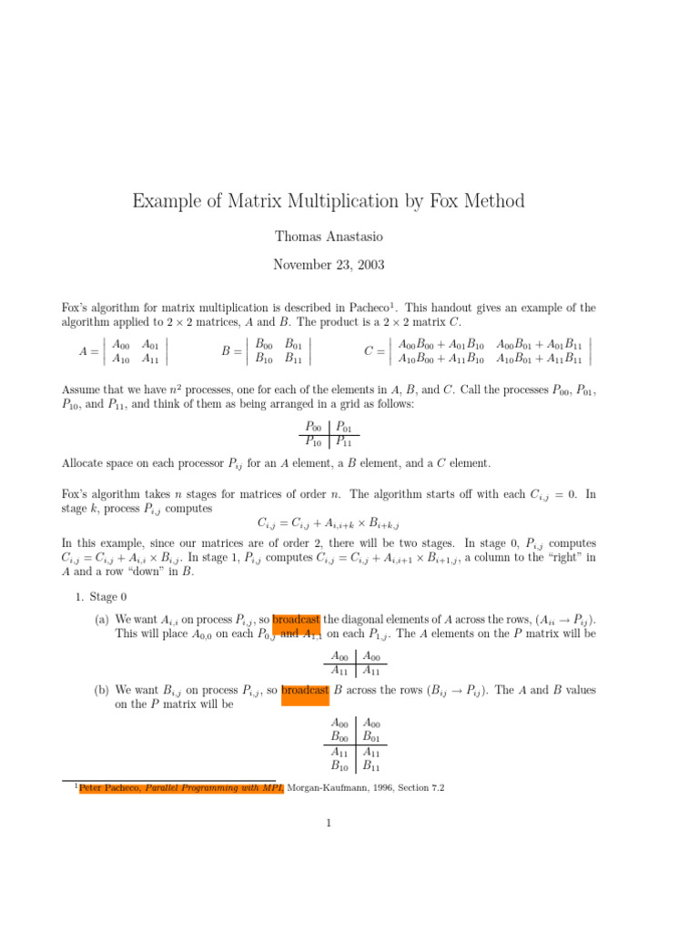 Fox Example | PDF | Matrix (Mathematics) | Mathematics