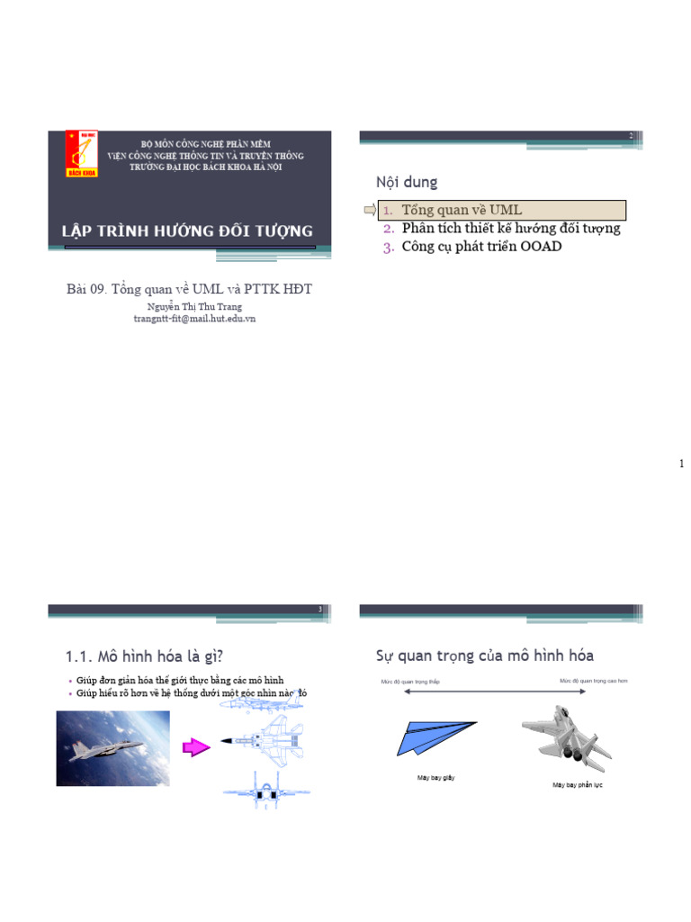Bai 09 Tong Quan Ve UML Va PTTK HDT | PDF