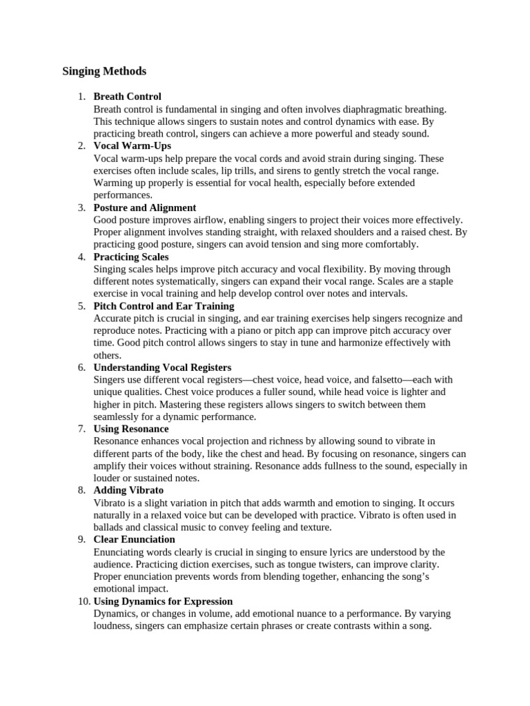 Singing Methods | PDF | Singing | Vocal Pedagogy Singing Methods | PDF | Singing | Vocal Pedagogy