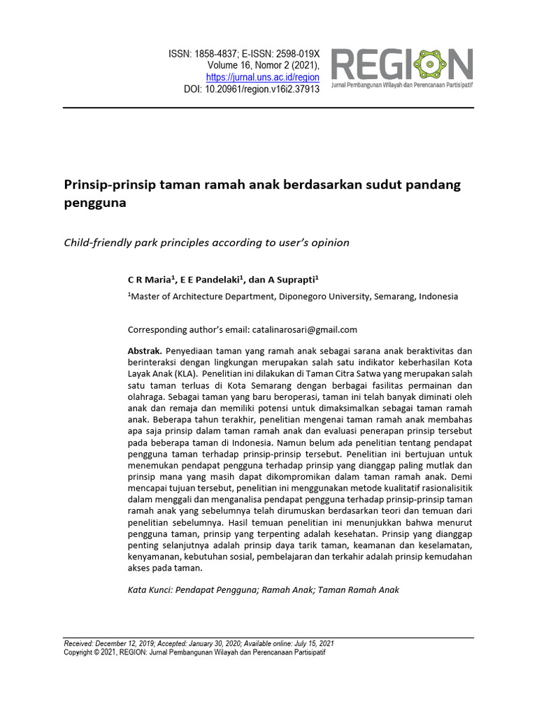 37913-140323-1-PB Prinsip-Prinsip Taman Ramah Anak Berdasarkan Sudut Pandang | PDF | Komputer