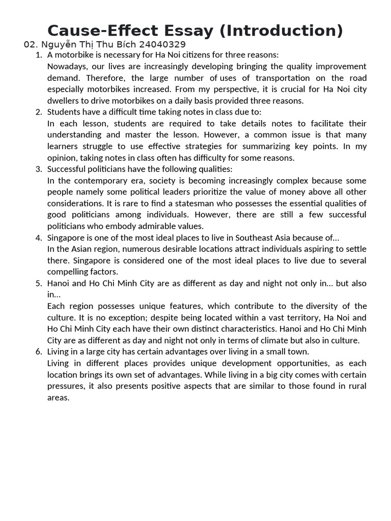 Cause - Effect Introduction | PDF | Business