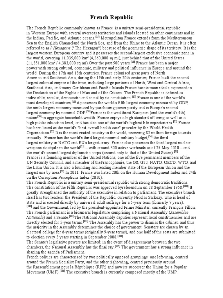 French Republic | PDF | France | European Union