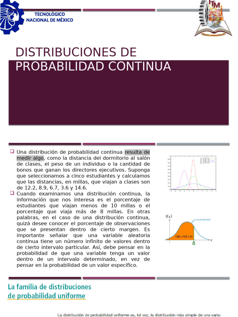 Distribuciones Continuas | PDF | Distribución de probabilidad | Media