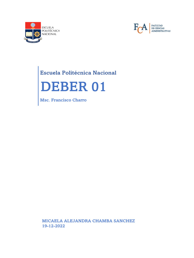 Deber 01 PyE | PDF | Desviación Estándar