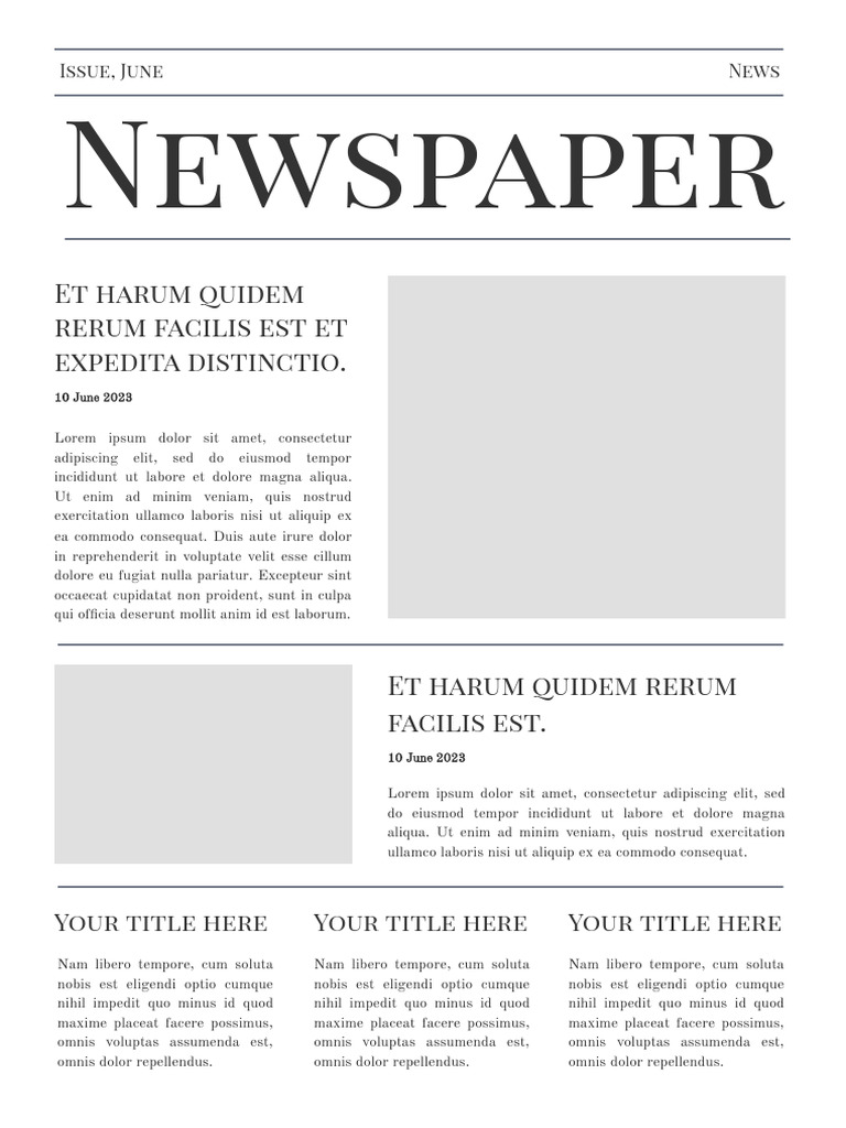 Professional Blank Newspaper Template | PDF