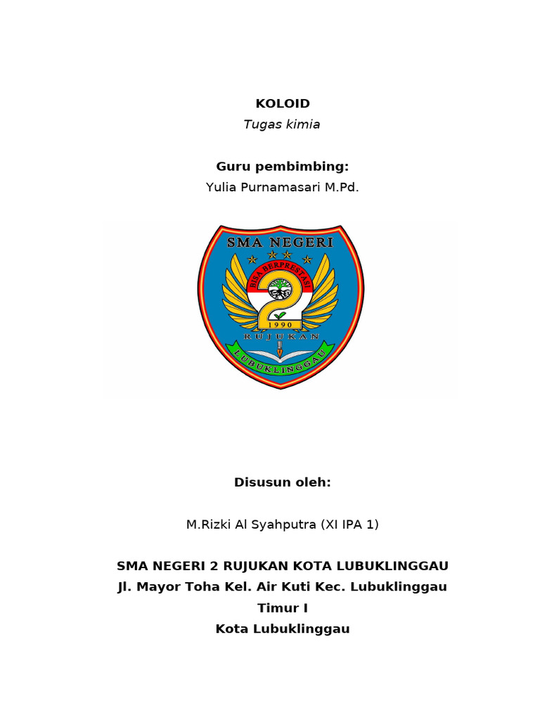 Kimiakoloid M.rizki | PDF | Karier & Perkembangan