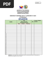 Attendance Sheet of Barangay ASSEMBLY | PDF