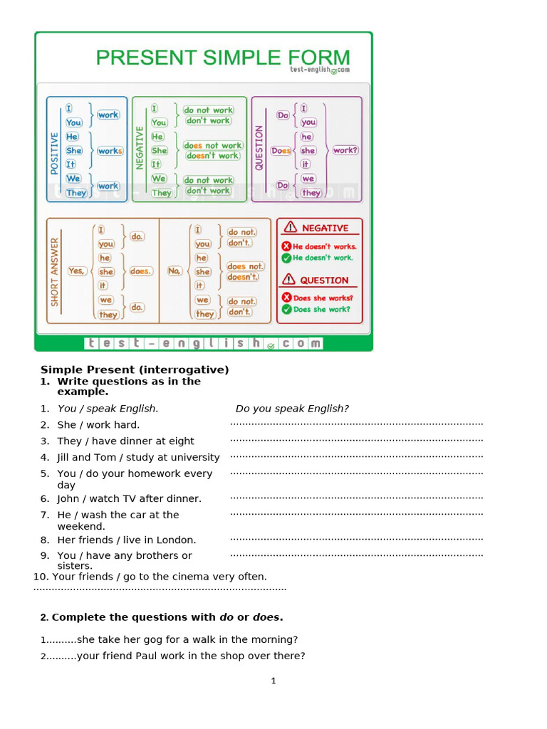 Interrogative Form | PDF | Language Arts & Discipline | Foreign Language Studies