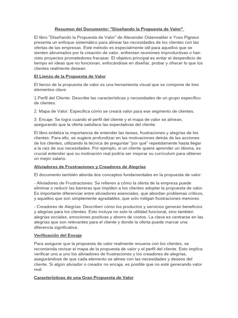 Propuesta de Valor: Guía Práctica | PDF | Business | Economias