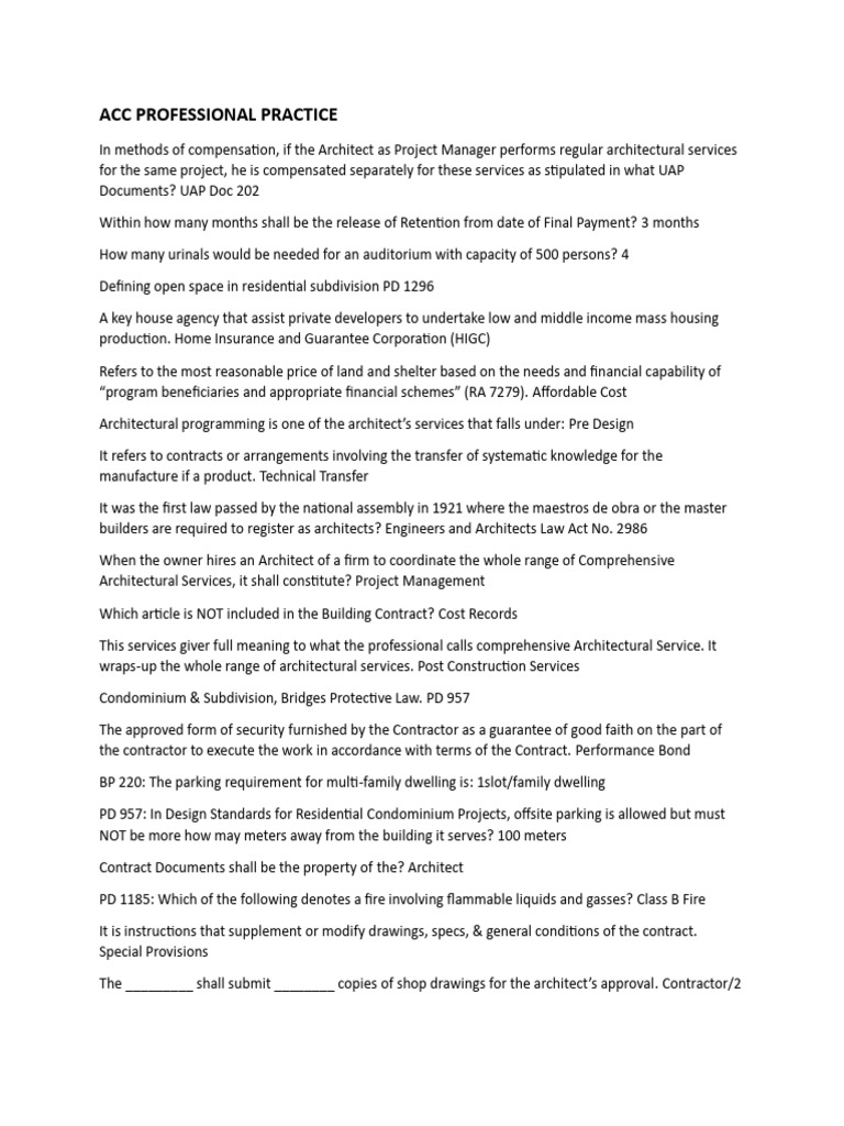 Acc Professional Practice | PDF | Architect