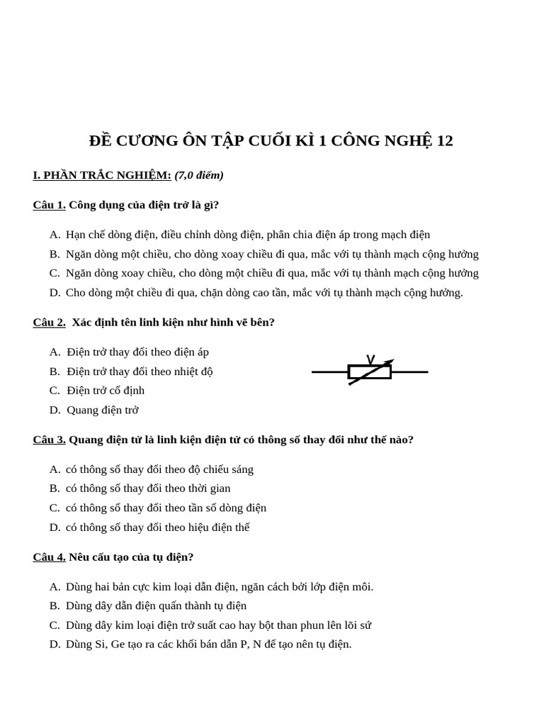 1 ĐỀ CƯƠNG ÔN TẬP CK 1 CN12 AutoRecovered | PDF