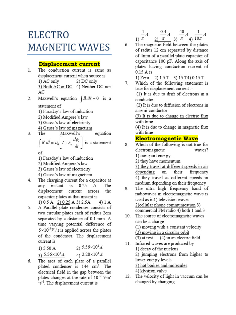 Understanding Electromagnetic Waves | PDF | Electromagnetic Radiation ...