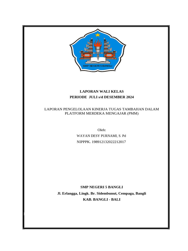 Program Wali Kelas 9d | PDF