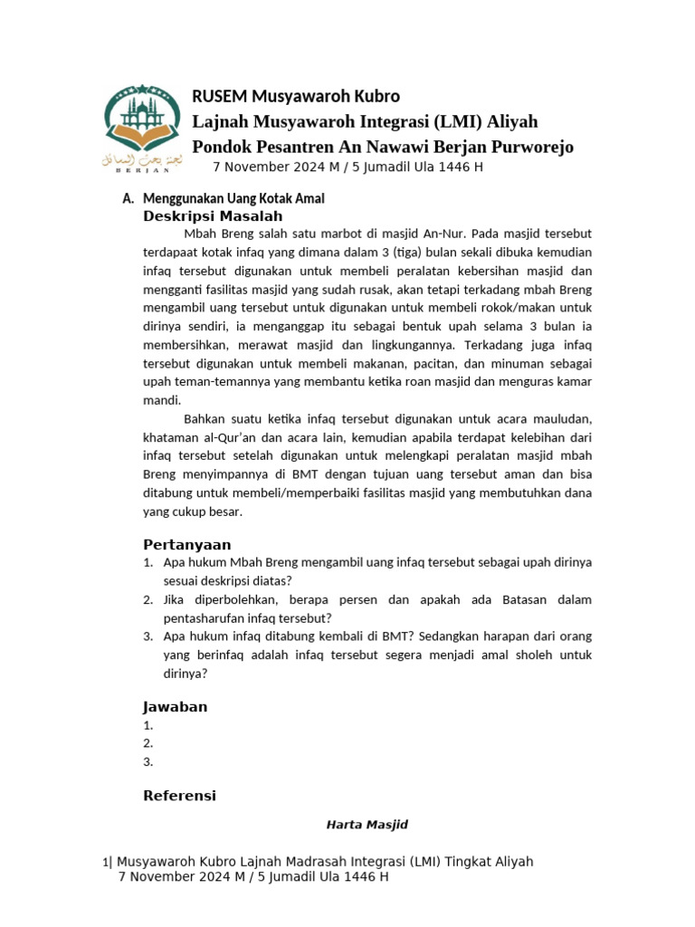 Bahtsu LMI Aliyah | PDF