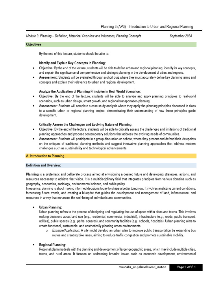 AP3 - Module 4 - Updated - Planning - Definition History Influences and Concepts | PDF ...