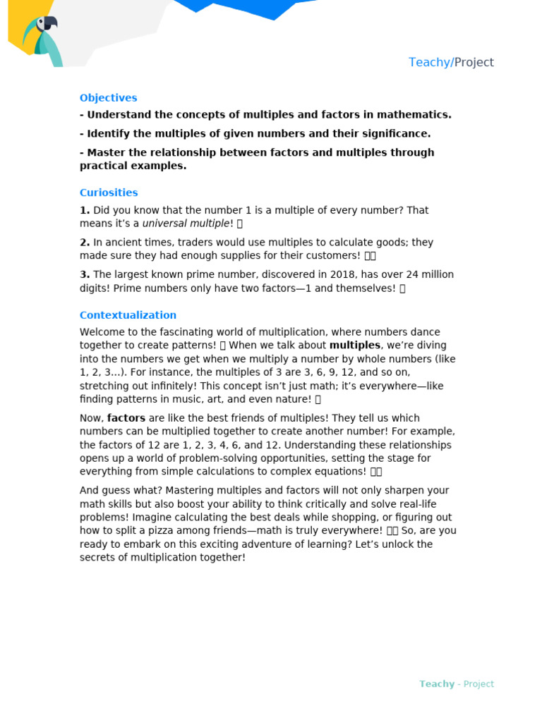 Activity Finding Multiples Game | PDF | Mathematics | Drawing