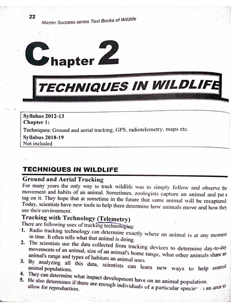 Techniques in Wildlife | PDF