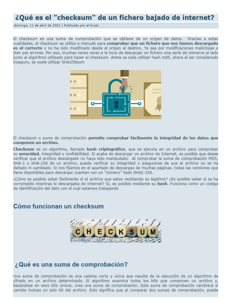 Blog elhacker.NET_ ¿Qué es el _checksum_ de un fichero bajado de ... Blog elhacker.NET_ ¿Qué es el _checksum_ de un fichero bajado de ...