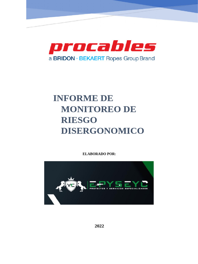 Informe de Monitoreo de Riesgo Disergonomico | PDF | Factores humanos y ergonomía