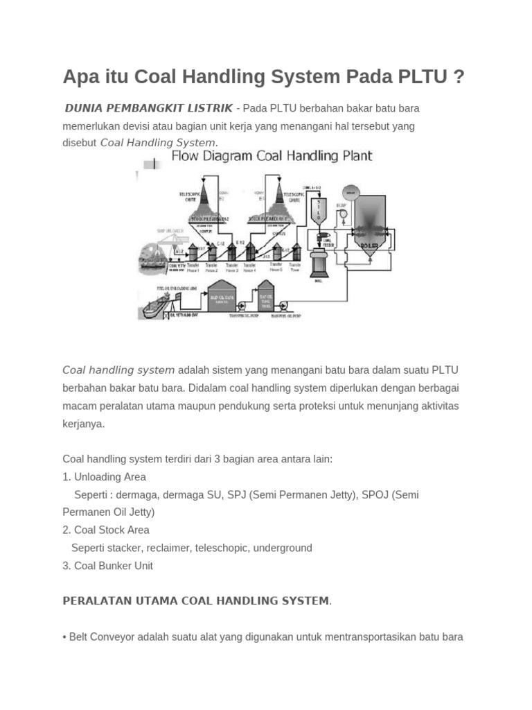 Coal Handling System Pada PLTU | PDF