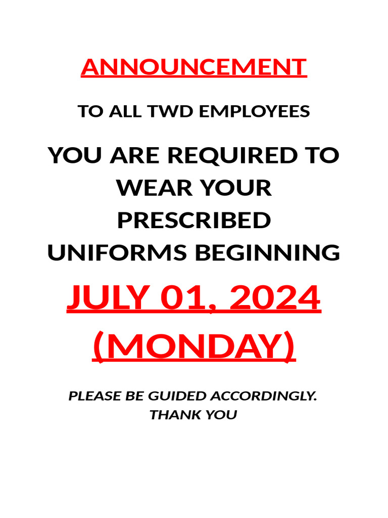 Announcement Uniform | PDF | Language Arts & Discipline | Art