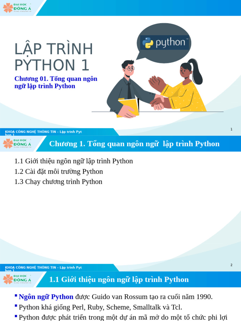Chương 01.Tổng quan ngôn ngữ lập trình Python | PDF