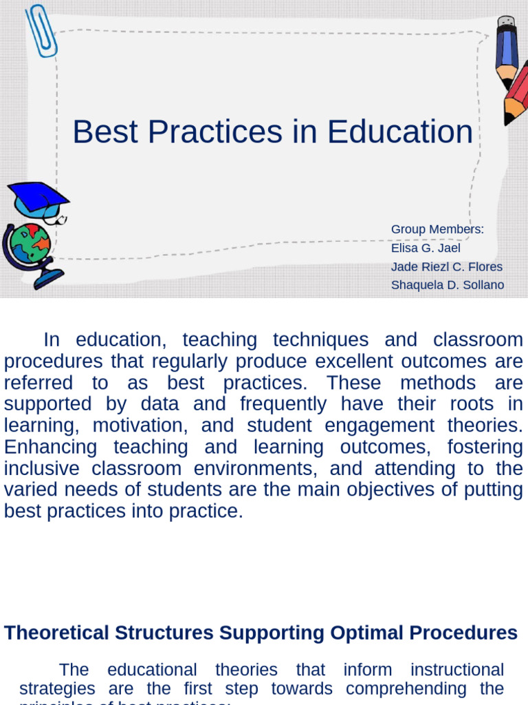 Best Practices in Education SMART GROUP | PDF | Change | Behavior ...