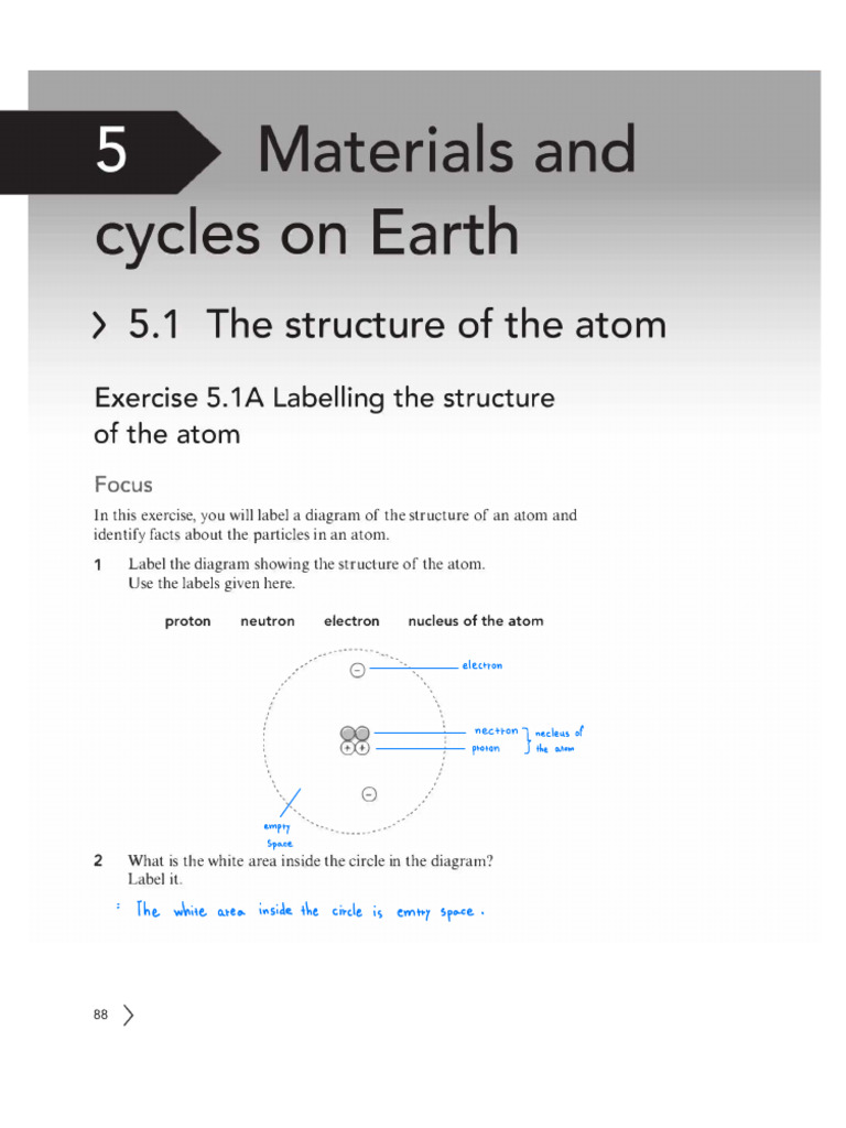Labeling the Structure of the Atom | PDF | Atoms | Atomic Nucleus